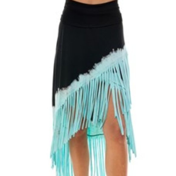 T Party Fashion | Skirts | T Party Black Turquoise Fringe Wrap Rodeo ...